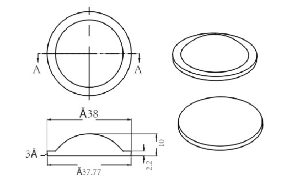 5° - 60° Small Narrow Beam Led Lens , 3535 / 5050 LED Single Lens ...